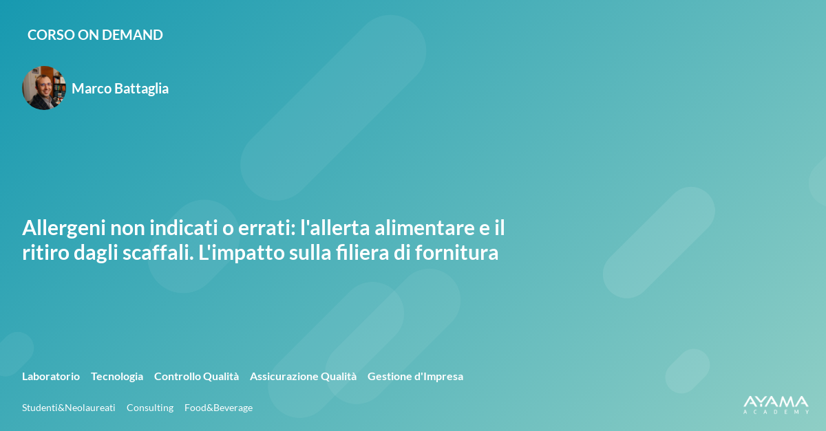 Allergeni non indicati o errati: l'allerta alimentare e il ritiro dagli ...