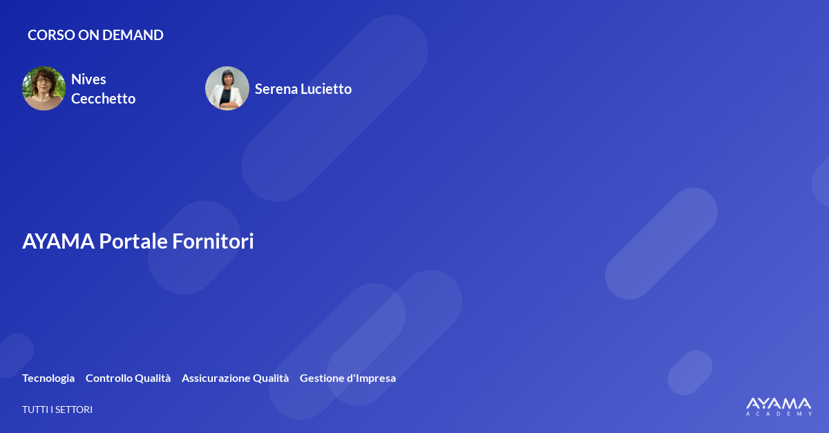 AYAMA Portale Fornitori - AYAMA Academy
